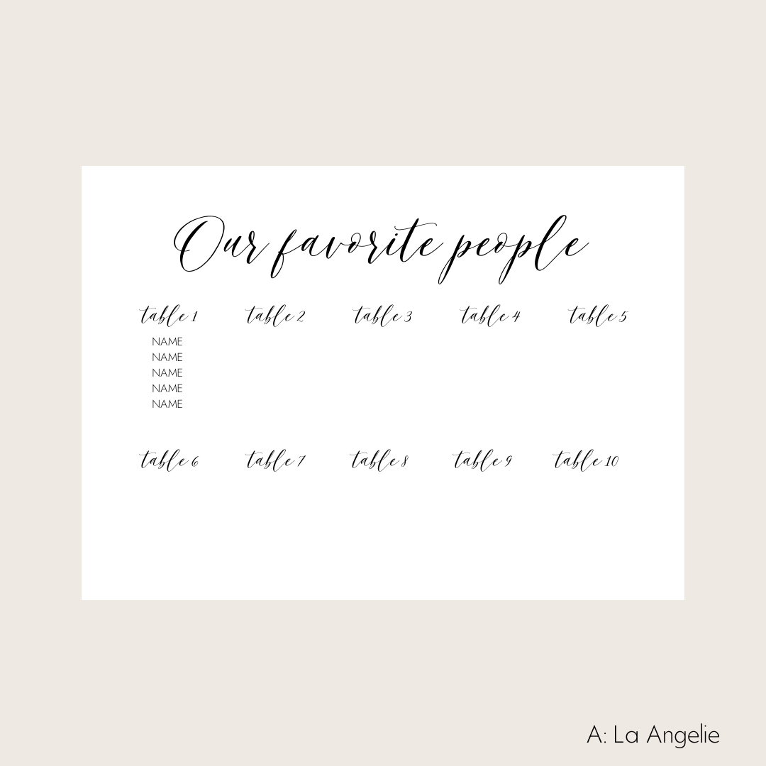 Seating Chart - By Table – Muning Signs